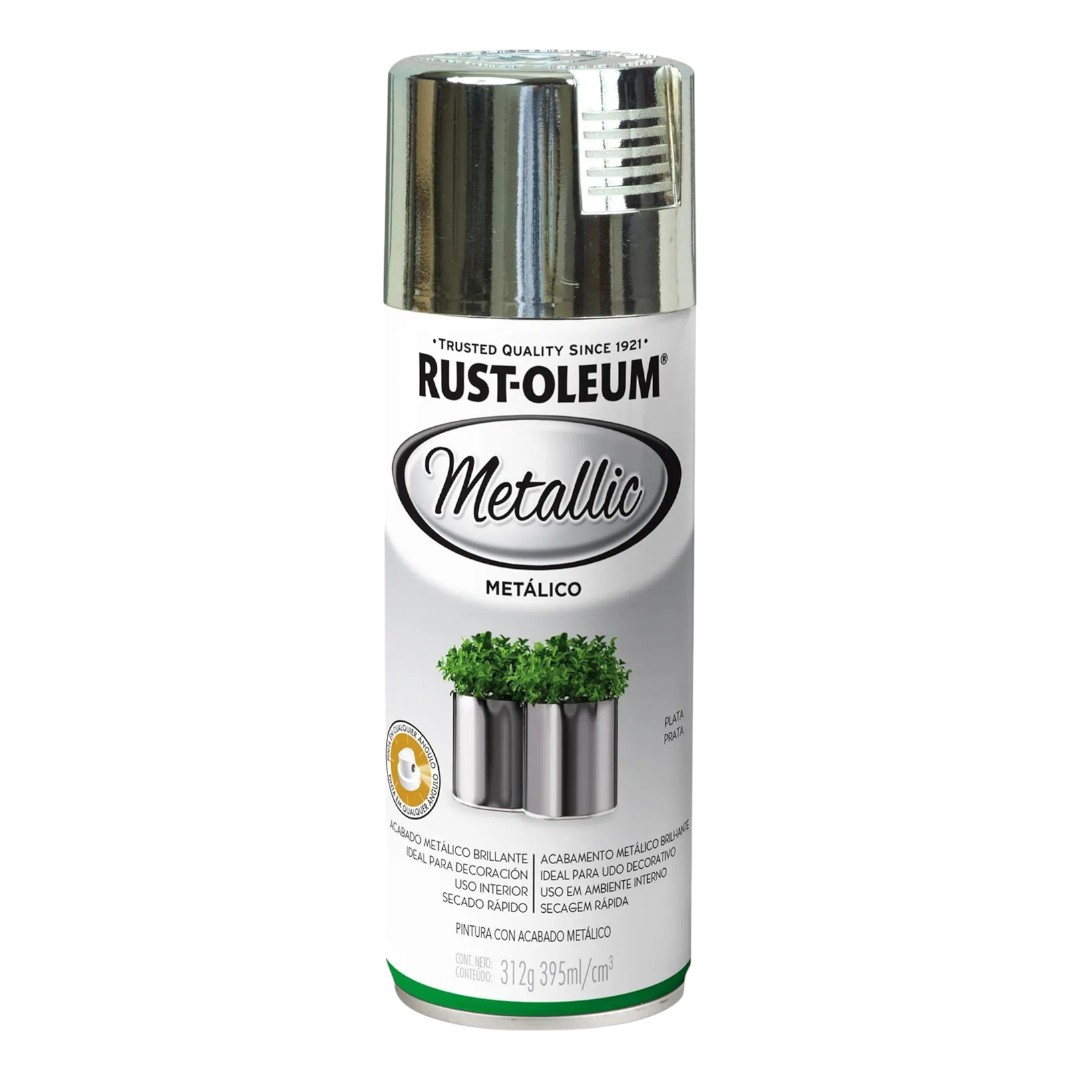 Pintura Metálica Plata Rust-Oleum 312g – Acabado Brillante Interior ...