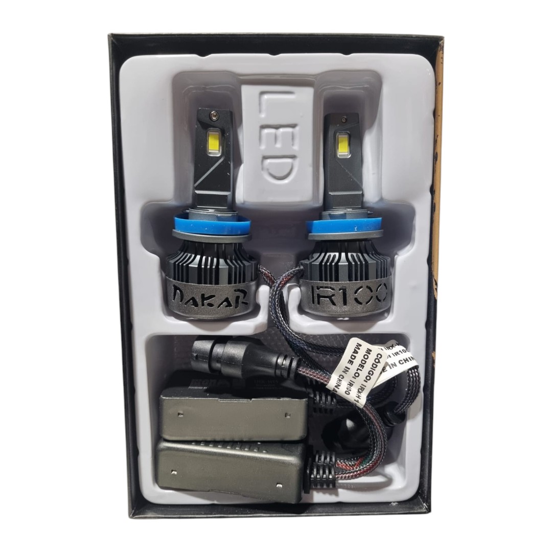 Kit Ampolletas LED Dakar IRX100 H11 – 45.000 Lúmenes, 55W, Chip CSP - TODOPARTS.CL