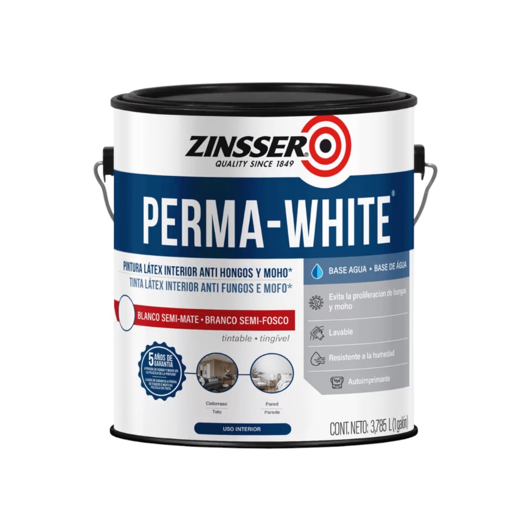 Pintura Zinsser Perma White Blanco Semi Mate 3,785L Rust-Oleum ...